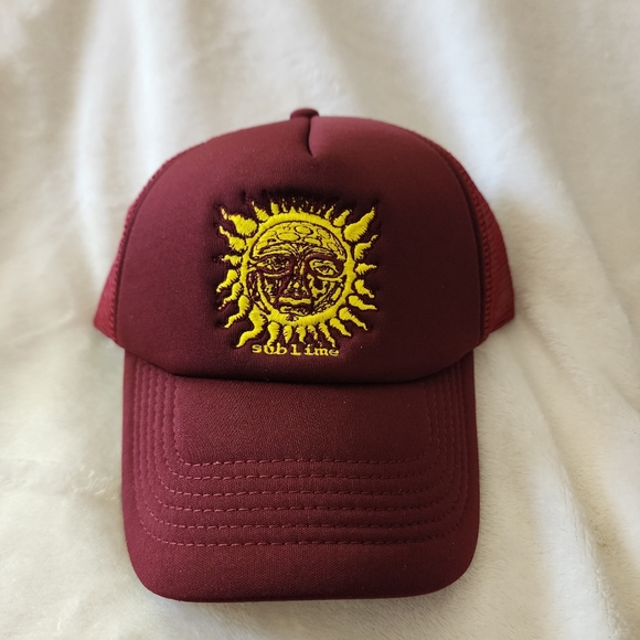 Sublime | Accessories | New Sublime Maroonand Yellow Snap Back Trucker ...